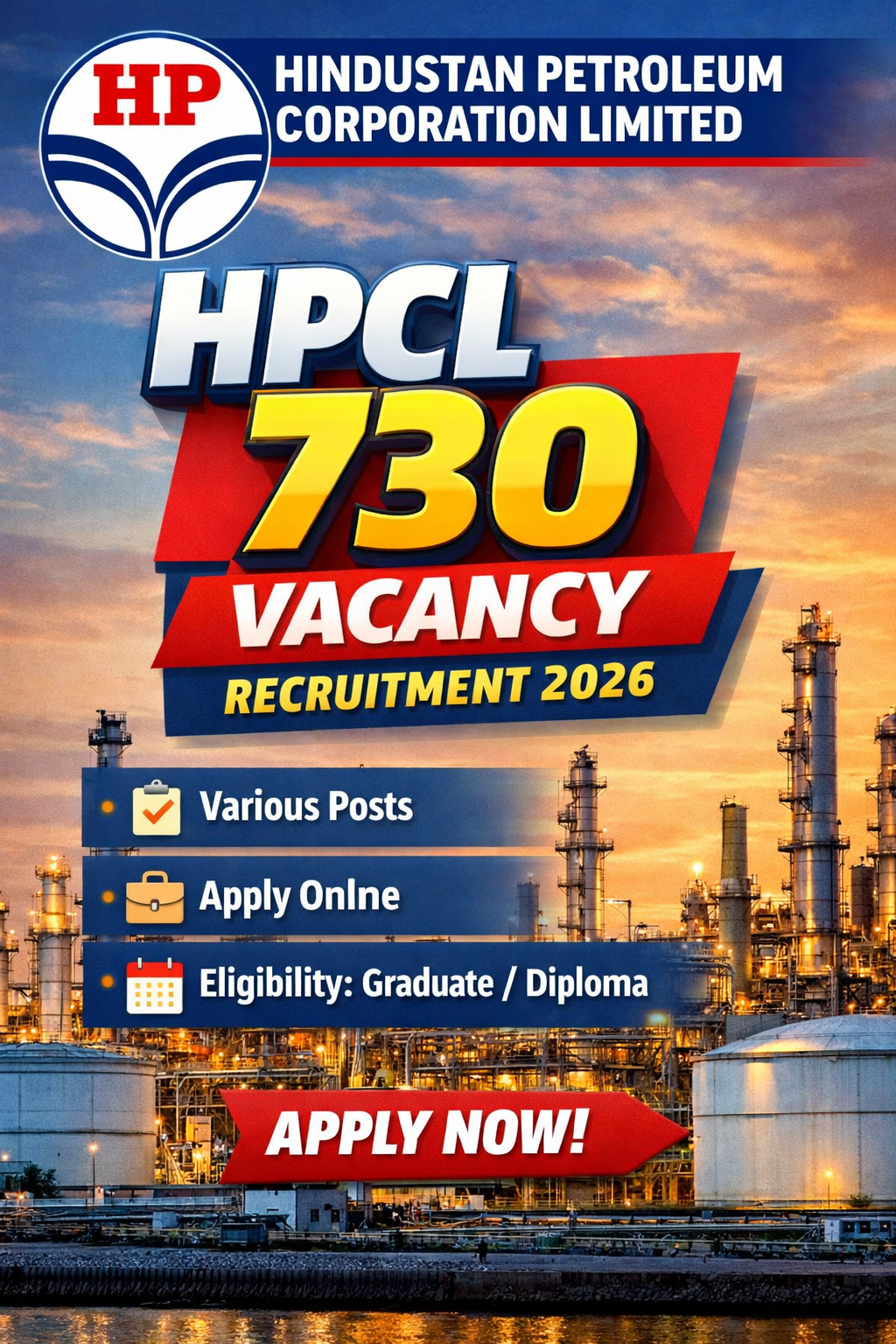 HPCL Recruitment 2026: Apply for 730 Junior Executive & Engineer Posts ...